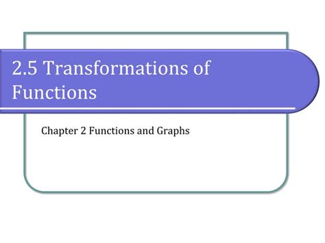 2 5 Transformations Of Functions Pdf