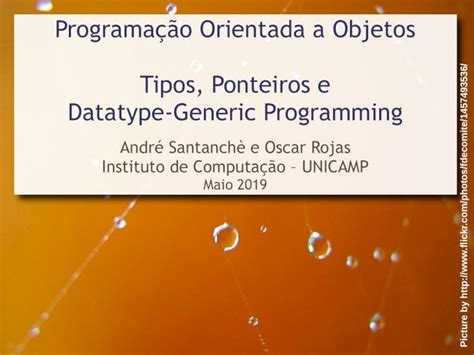 Pdf Programação Orientada A Objetos Tipos Ponteiros E 3 Datatype Santanchteachingoop2019