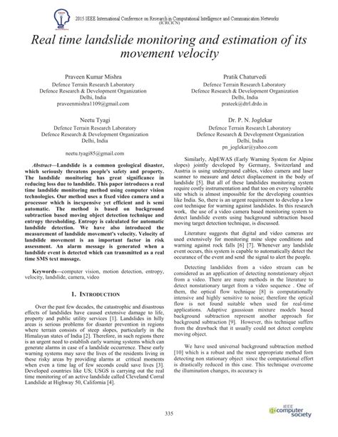 Pdf Real Time Landslide Monitoring And Estimation Of Its Movement Velocity