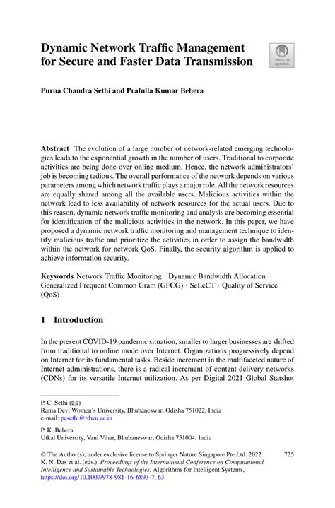pdf dynamic network traffic management for secure and faster data