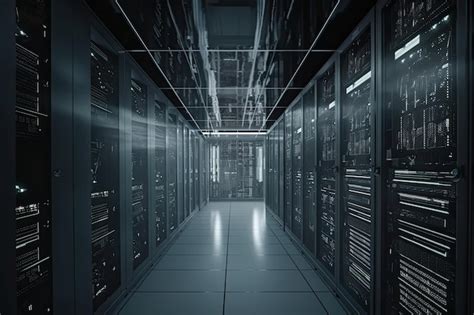 premium ai image 3d rendering server room data center with hard