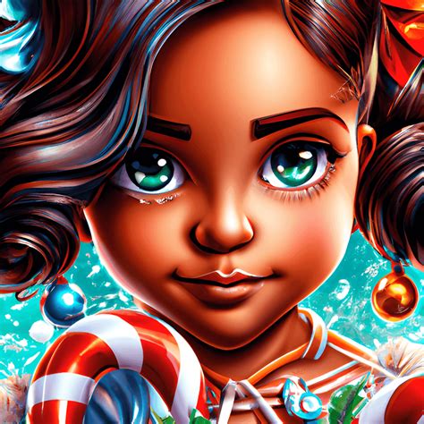 Artgerm And Greg Rutkowskis Amazing Hyper Detailed Cute Christmas Detailed Melanin Girl Hyper