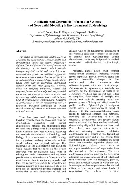 Pdf Applications Of Geographic Information Systems And Geo Spatial Modeling In Environmental