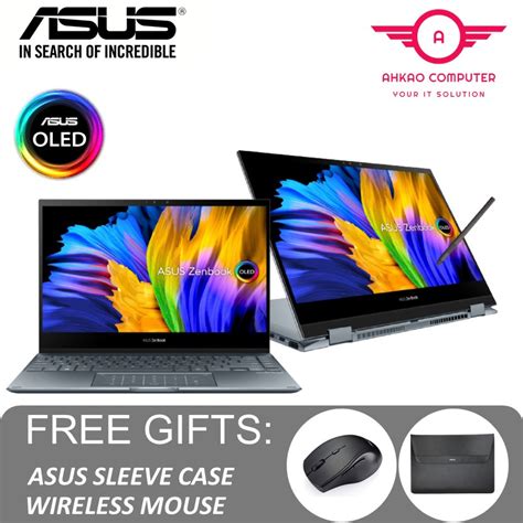 Asus Zenbook Flip Oled Ux E Ahp Ws Fhd In Touch Laptop Pine Grey I G