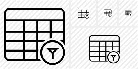 Database Table Filter Icon Outline Black Professional Stock Icon And Free Sets