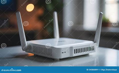 White Router With Two Antennas Stock Image 345868891