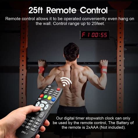 Gym Timer Interval Timer With Remote Led 1 5 Inch Countdown Up Wall