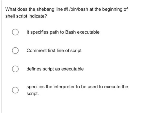 solved what does the shebang line bin bash at the