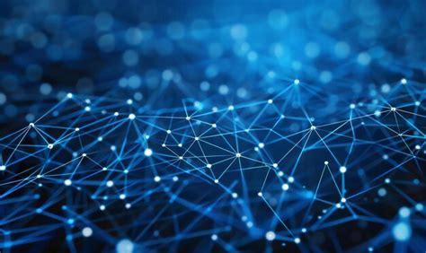 Abstract Blue Network Connection Dots And Lines Technology Background Big Data Premium Ai