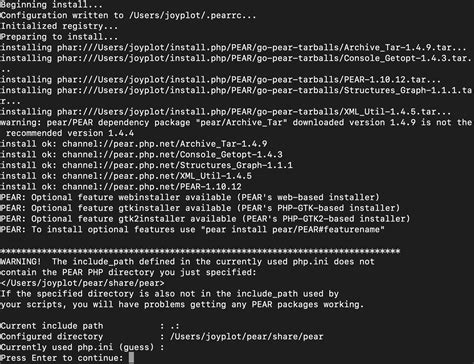 Macosphp Pearのインストール Joyplotドキュメント