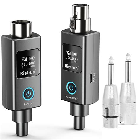 Bietrun Wireless Xlr Transmitter Receiver Xlr Wired To Wireless Mic Adapter Uhf
