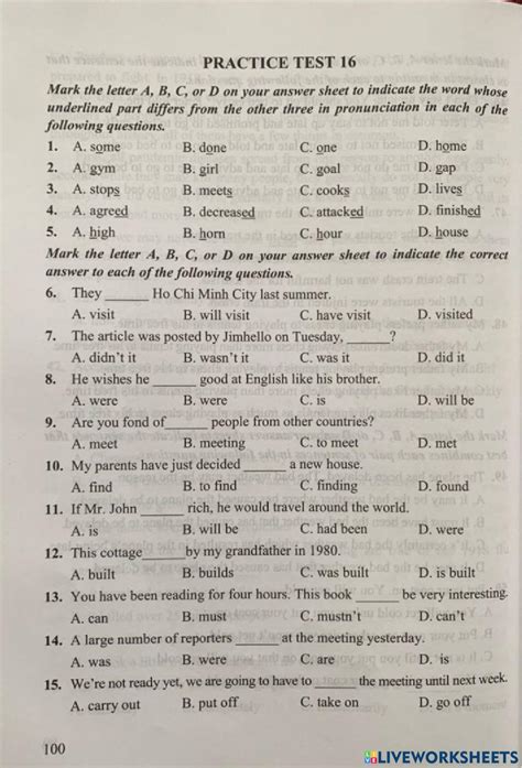 Practice 16 Activity Live Worksheets