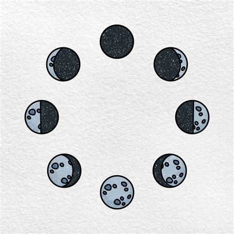 draw moon phases helloartsy