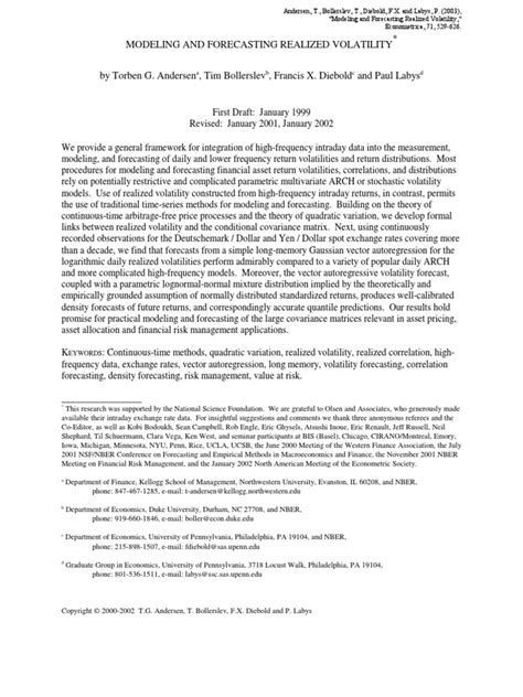 Pdf Modeling And Forecasting Realised Volatility Dokumen Tips