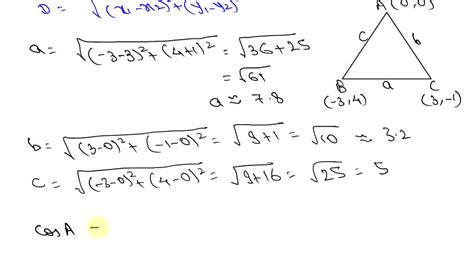 the three given points are the vertices of a triangle solve each