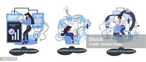비즈니스 인텔리전스 데이터 분석 전략적 의사 결정을 위한 분석 정보 얻기 It 지원에 대한 스톡 벡터 아트 및 기타 이미지 It 지원 Performing Arts