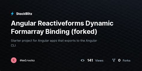 Angular Reactiveforms Dynamic Formarray Binding Forked StackBlitz