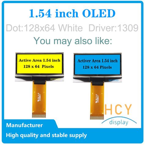 Leading 1 54 Inch OLED Display With 128X64 And White Blue Yellow Color Optional OLED Display