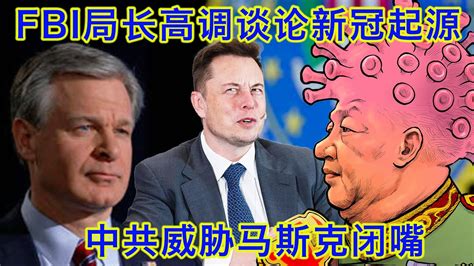联邦调查局局长高调谈新冠起源：别瞎猜了，信我们的没错。环球时报威胁马斯克，你说新冠起源就是吃饭砸锅。包大人，你好大的官威啊！ Youtube
