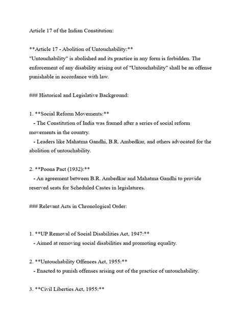 Article 17 Consti1 Summarised Notes Pdf