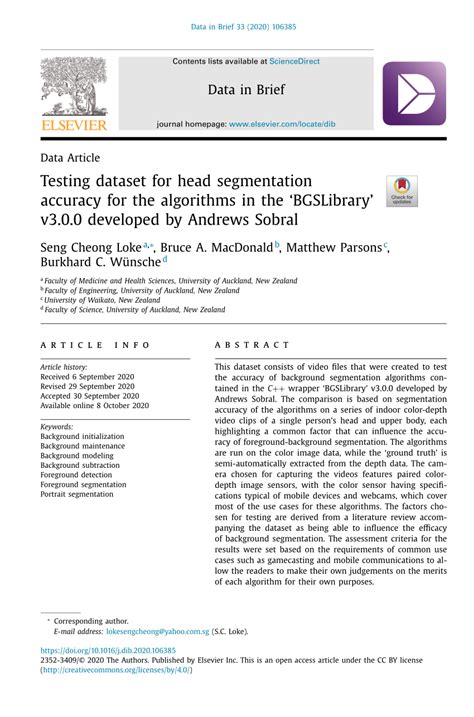 Pdf Testing Dataset For Head Segmentation Accuracy For The Algorithms