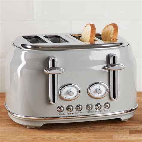 Retro 4 Slice Grey Toaster Toaster Retro Toaster Black Toaster
