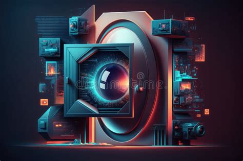 Secure Access Biometric Identification And Encryption In High Tech Security System Stock
