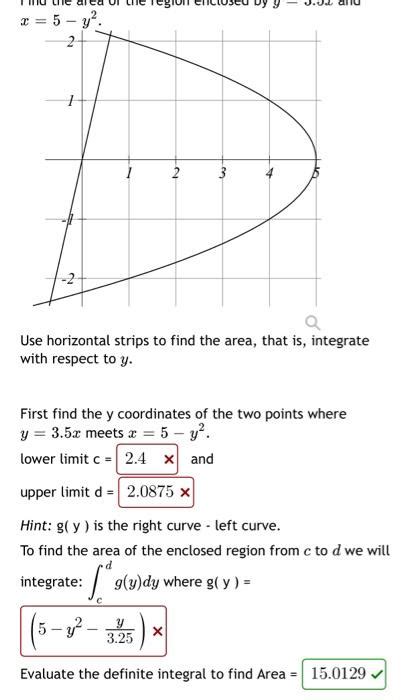 Solved Use Horizontal Strips To Find The Area That Is