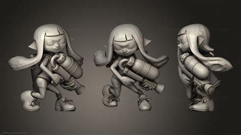 Figurines Simple Splatoon Inkling Stkpr2258 3d Stl Model For Cnc
