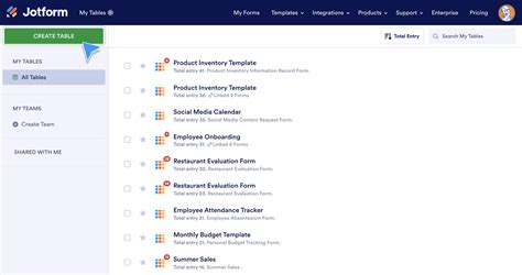 Jotform Tables Essentials And Features