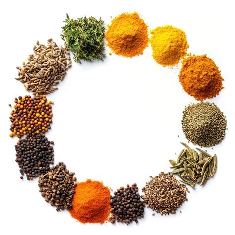 Spices Circle Ingredients Arrangement Free Photo Rawpixel