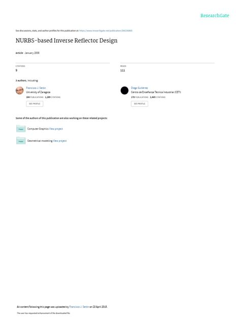 Nurbs Based Inverse Reflector Design Pdf Mathematical Optimization Rendering Computer