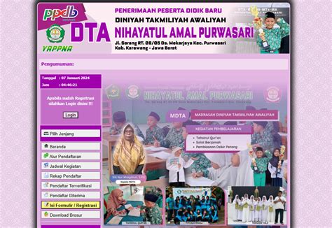 Ppdb Online Dta Nihayatul Amal Purwasari