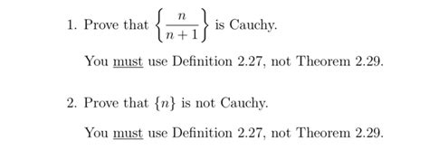 Solved N Prove That Is Cauchy N You Must Use Chegg Com