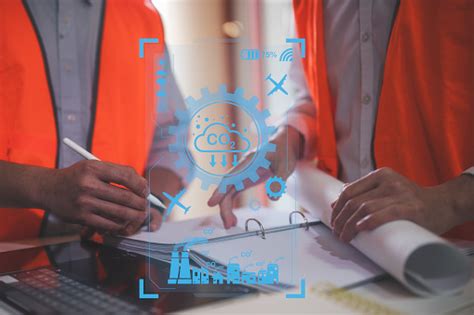 가상 현대는 아이콘 지구 온난화 배출 탄소 발자국 기후 변화로 Co2 배출 개념을 줄이고 프로젝트 Co2 감소에 대해 논의합니다 2명에 대한 스톡 사진 및 기타 이미지