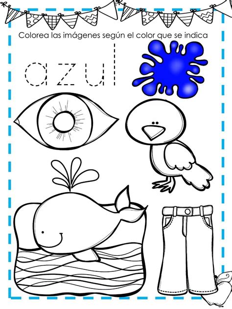 Color Azul Para Colorear Color Azul Preescolar Actividades Azul En
