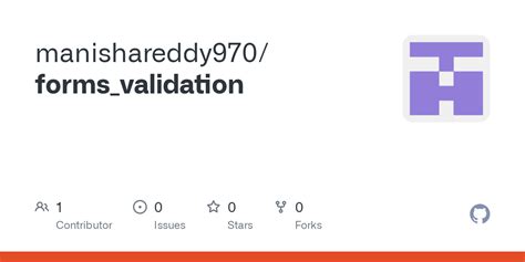 Github Manishareddy970formsvalidation
