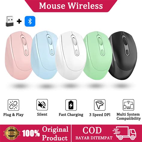 Jual Mouse Silent Click Mouse M107 Mouse Bluetooth Mouse Mouse Nirkabel Senyap Mouse Klik Senyap