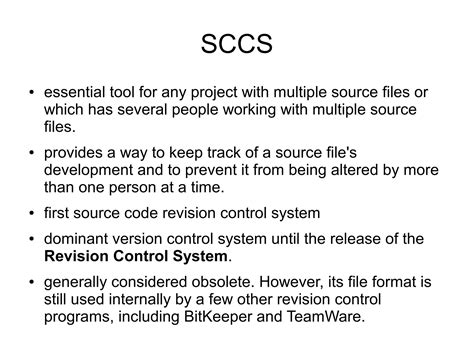 Source Code Control System Sccs Ppt