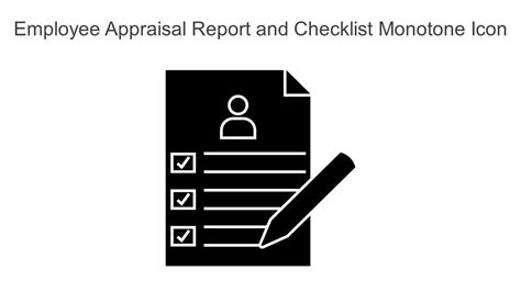 Employee Appraisal Report And Checklist Monotone Icon In Powerpoint Pptx Png And Editable Eps