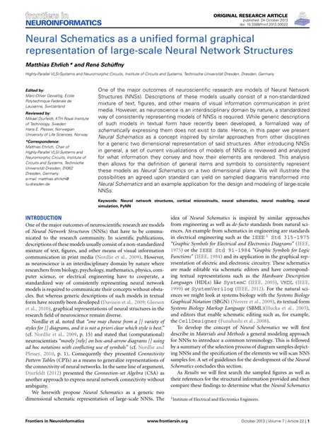 Pdf Neural Schematics As A Unified Formal Graphical Representation Of