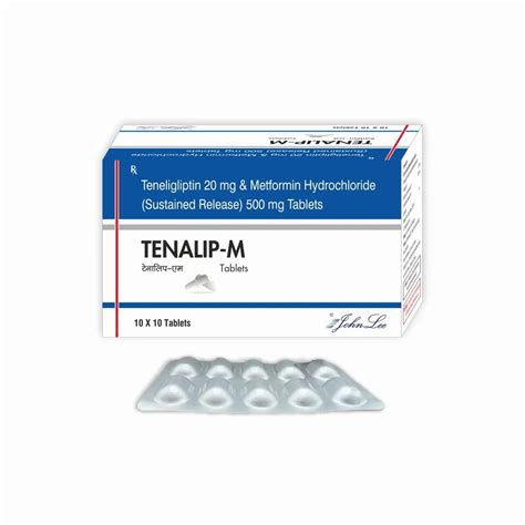 Tenalip M Teneligliptin Metformin Hcl Tablets 20 Mg 500 Mg 1x10