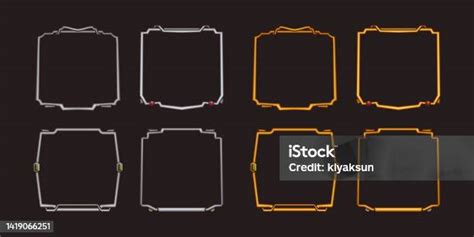 사각형 아바타 프레임 중세 Ui 게임 테두리 강철에 대한 스톡 벡터 아트 및 기타 이미지 강철 개체 그룹 계급 Istock