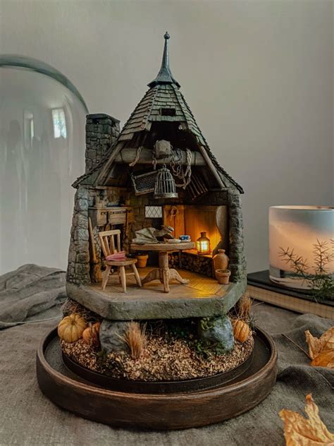 Hagrids Hut Miniature Handmade Harry Potter Collectible Diy Harry