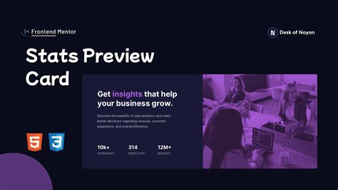 level up your web design with the html and css stats preview card