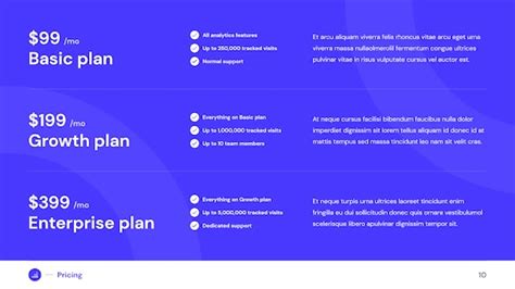 Modern Gradient Pricing Table With Three Tier Options Figma Templates