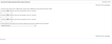 Solved Exercise 0814 Algo Population Mean Sigma Unknown
