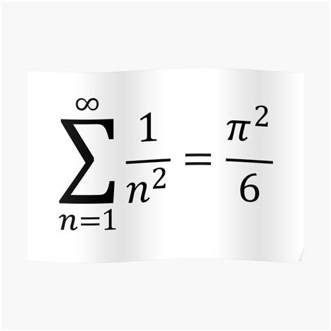 Sum Of Inverse Squared Numbers Math And Algebra Basics Poster For Sale By Sciencecorner