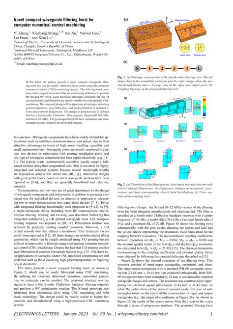 Pdf Novel Compact Waveguide Filtering Twist For Computer Numerical