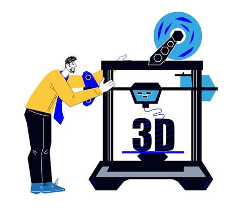Premium Vector Engineer Printing A Threedimensional Object Using 3d